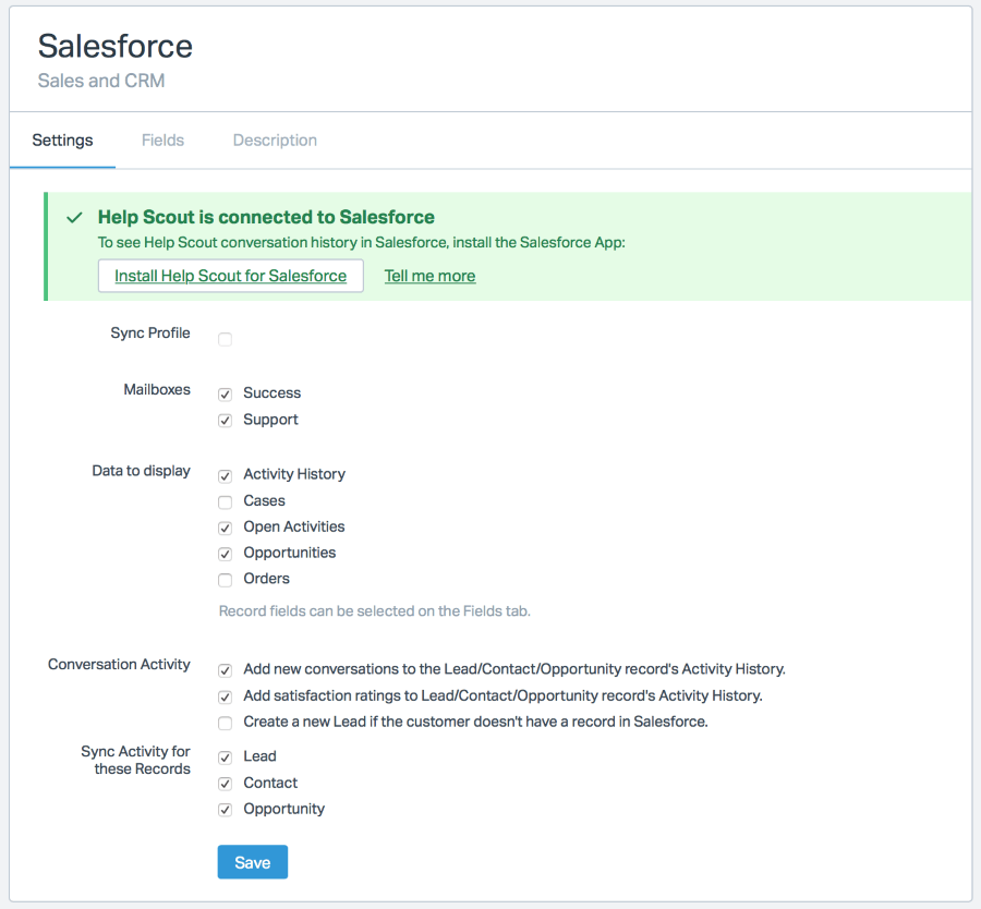 Salesforce - Help Scout Support
