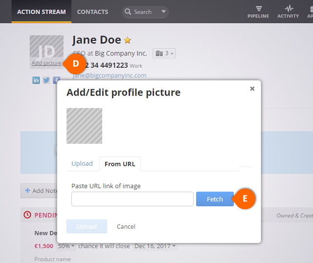 How to add a profile picture? - OnePageCRM Help Center