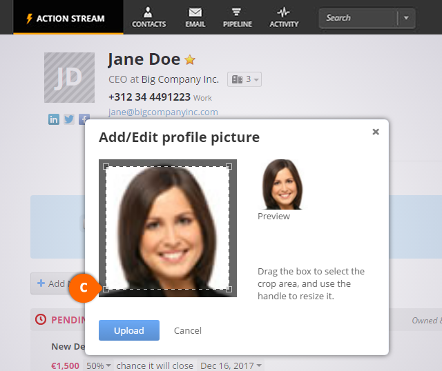 How to add a profile picture? - OnePageCRM Help Center