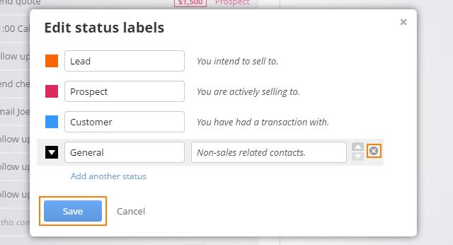 How to edit/add/remove Status Labels - OnePageCRM Help Center
