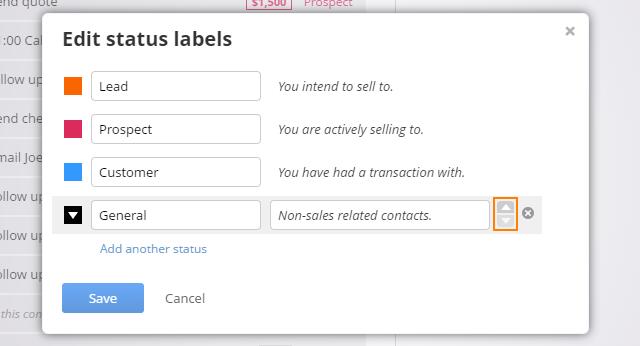 How to edit/add/remove Status Labels - OnePageCRM Help Center