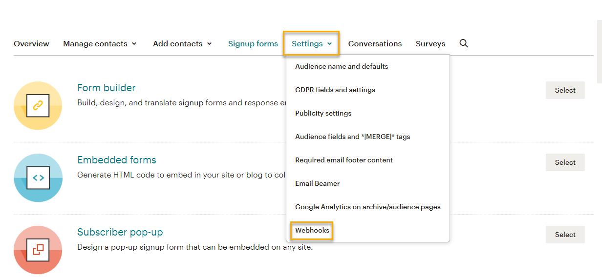 MailChimp Forms - OnePageCRM Help Center