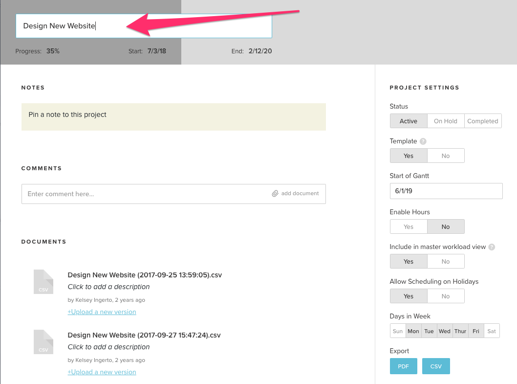 Projects - Getting Started with TeamGantt
