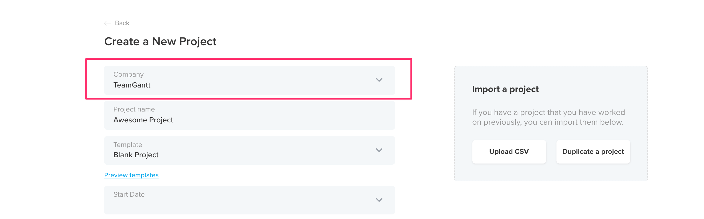 Projects - Getting Started with TeamGantt