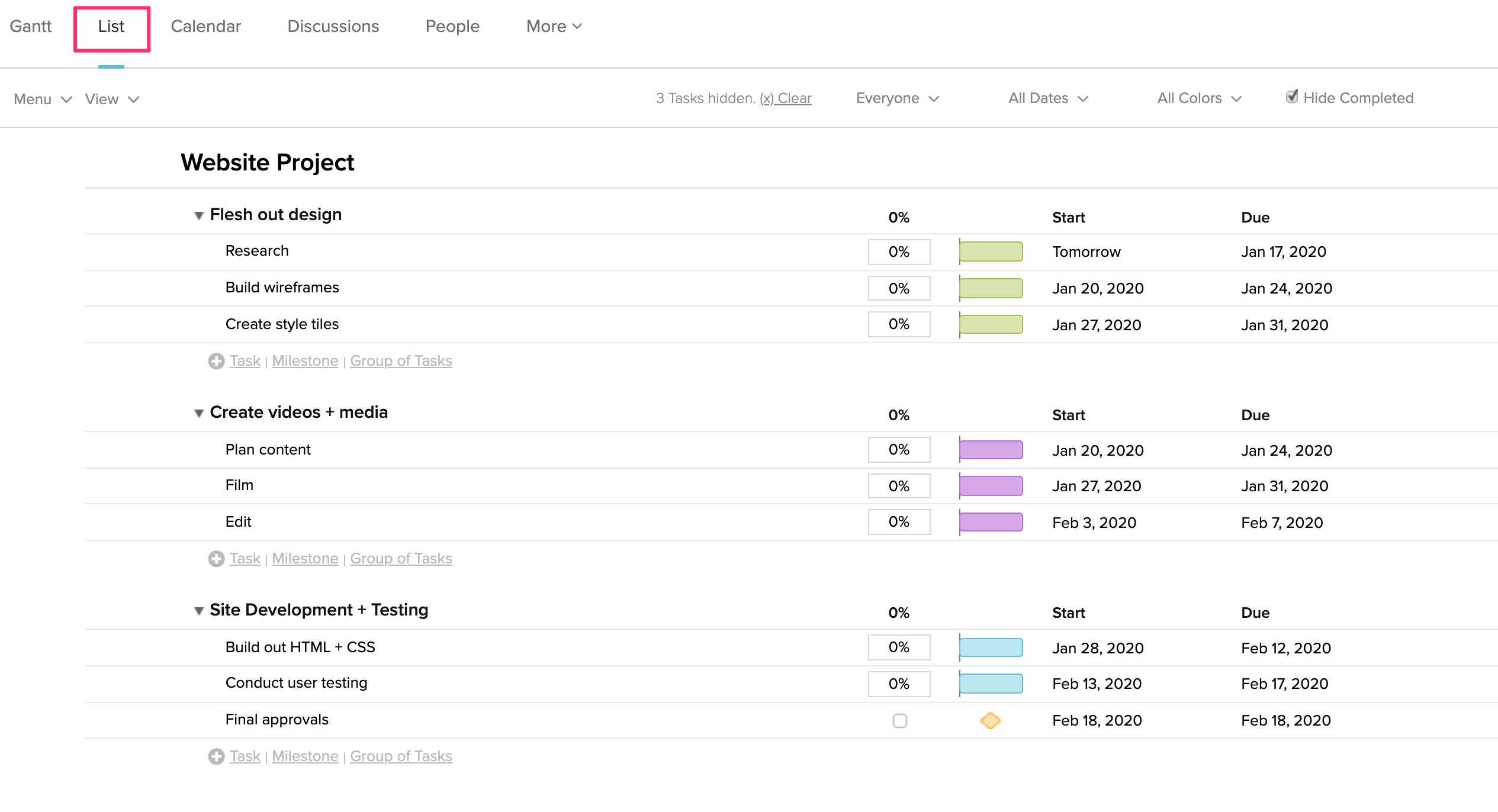 Exporting Your Project: Gantt, List, & Calendar Views - Getting Started with TeamGantt