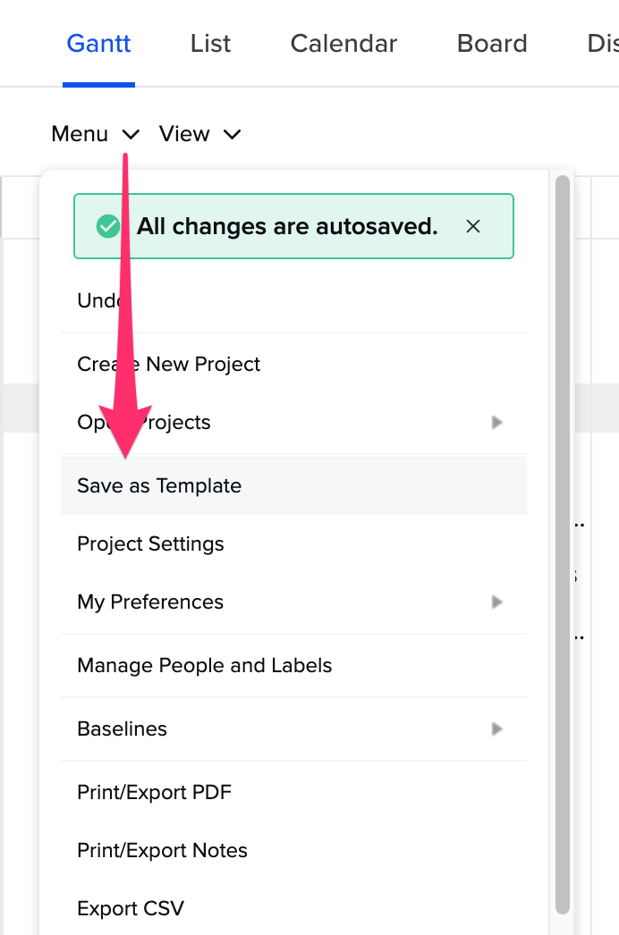 Create a Template - Getting Started with TeamGantt