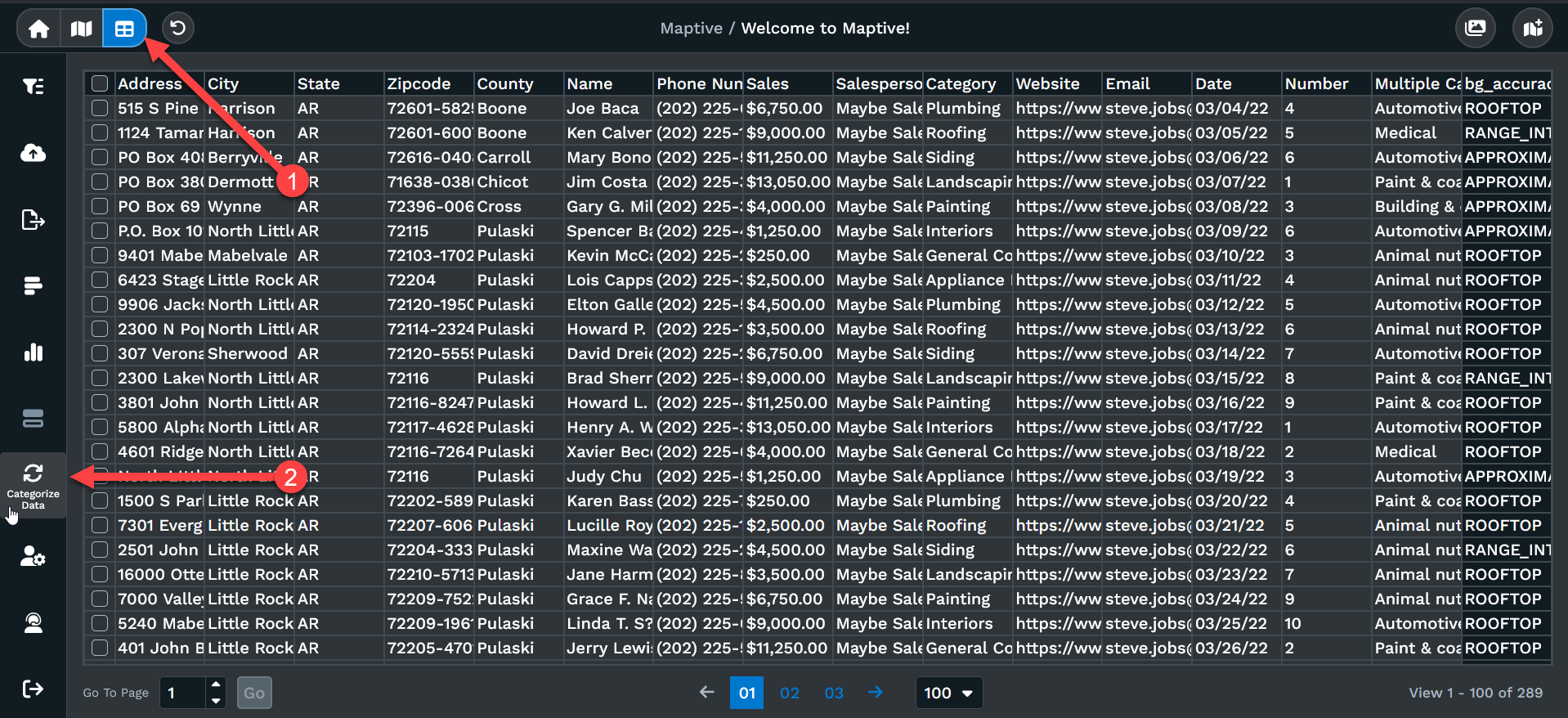 Categorize Data (Match up your data) - Maptive Answer Center