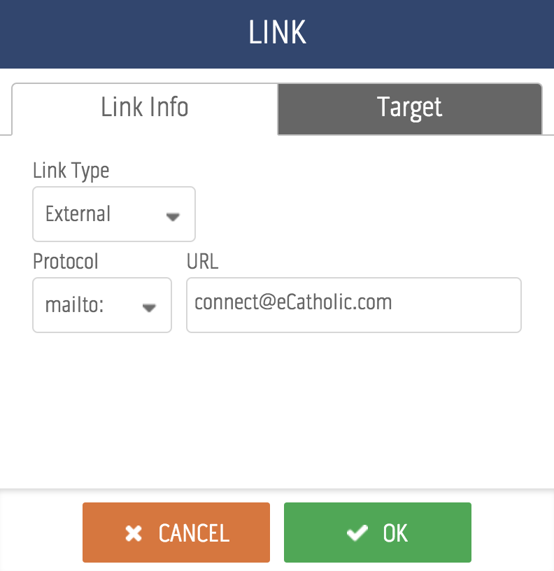 How to link to an email address - eCatholic Help Center