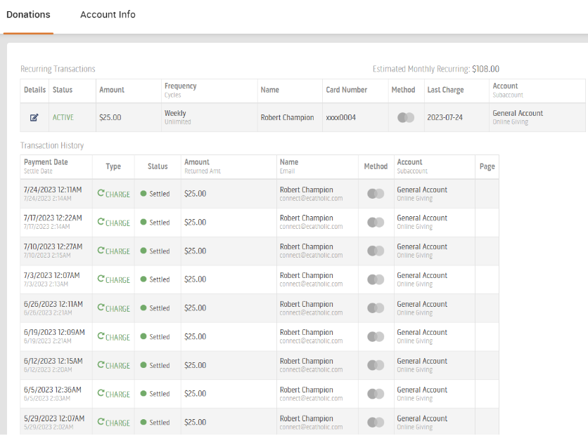 Donor Account Management - eCatholic Help Center