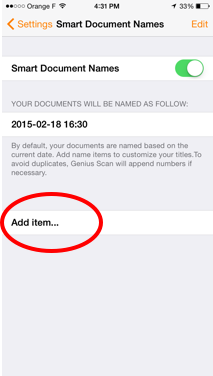 Document name templates - Genius Scan