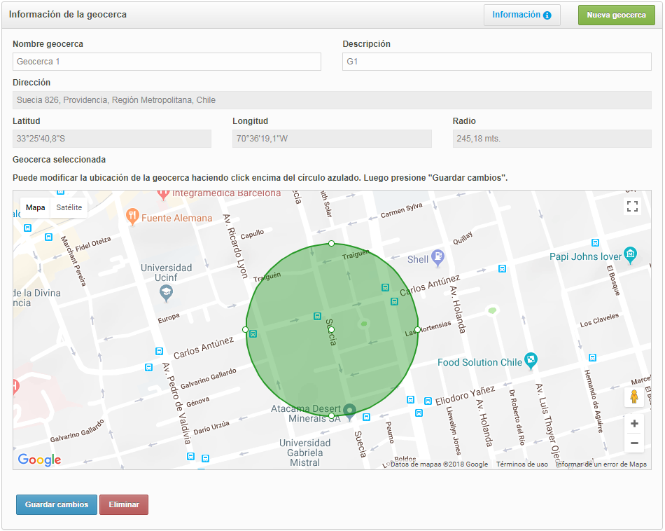 Geocercas - Soporte en Línea - Base de Conocimientos