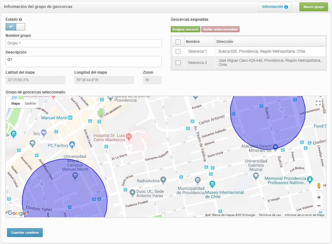 Geocercas - Soporte en Línea - Base de Conocimientos