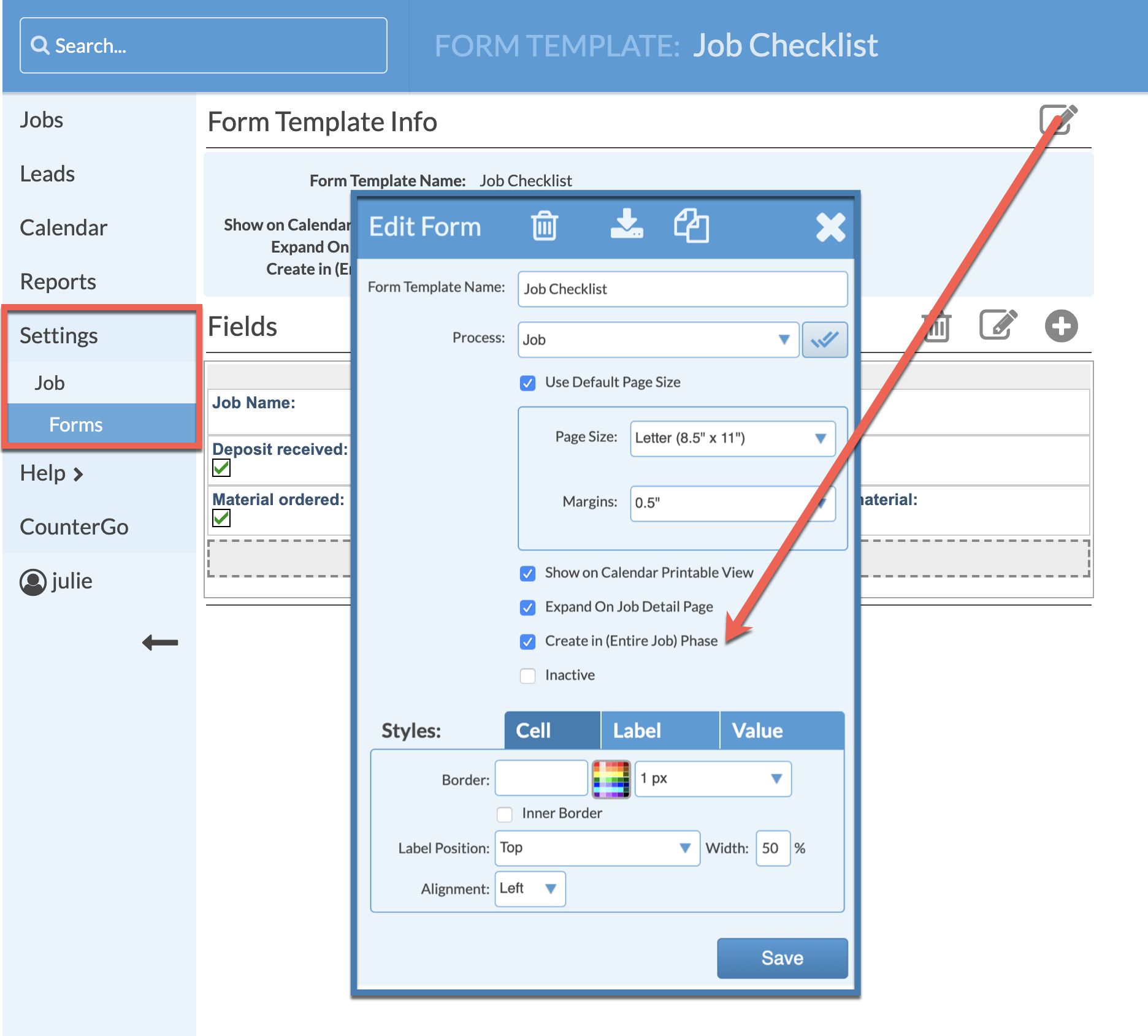 Phases And Job Forms - Moraware Systemize Knowledge Base