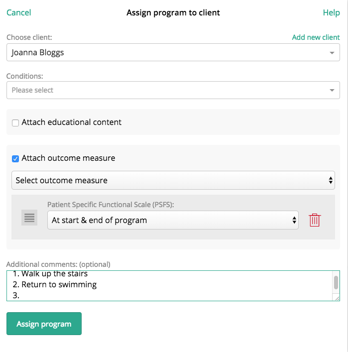 Patient Specific Functional Scale how-to - Physitrack Support (EN)