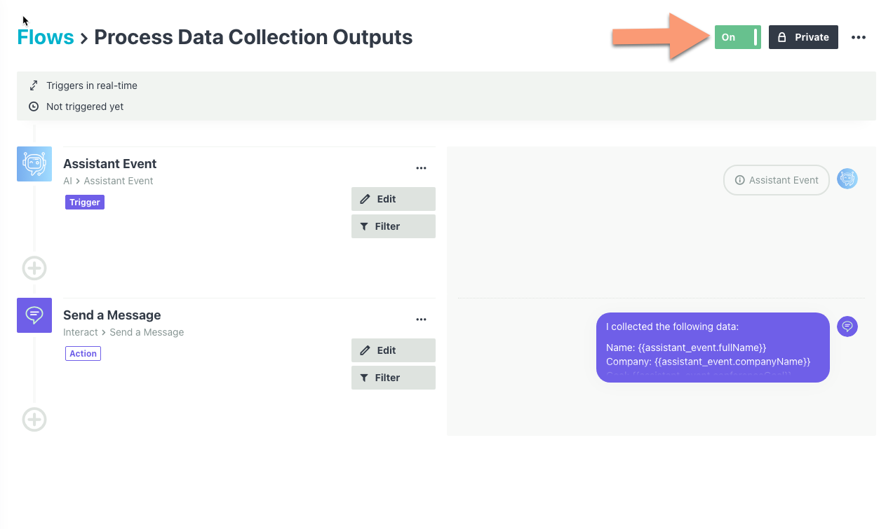 Collecting and Processing Data using an AI Assistant - Flow XO Help Center