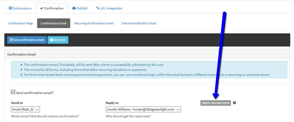 Define your form’s confirmation options - Little Green Light Knowledge Base