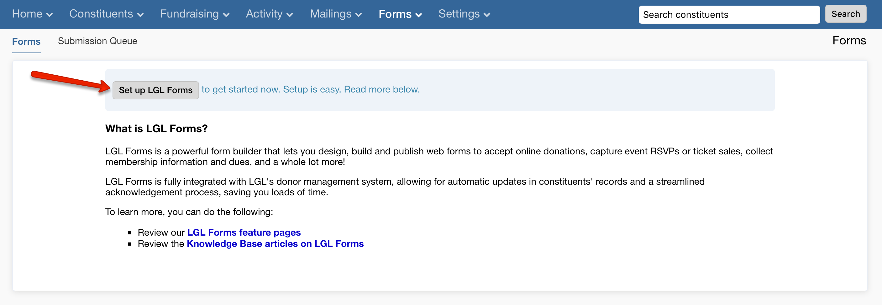 Set up your LGL Forms account - Little Green Light Knowledge Base