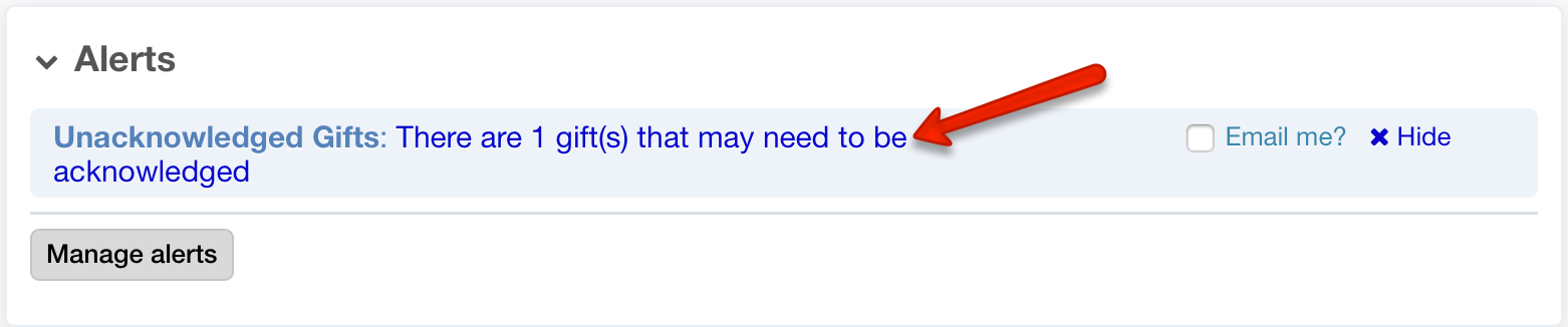 Why is there an "Unacknowledged Gifts" alert on my dashboard? - Little ...