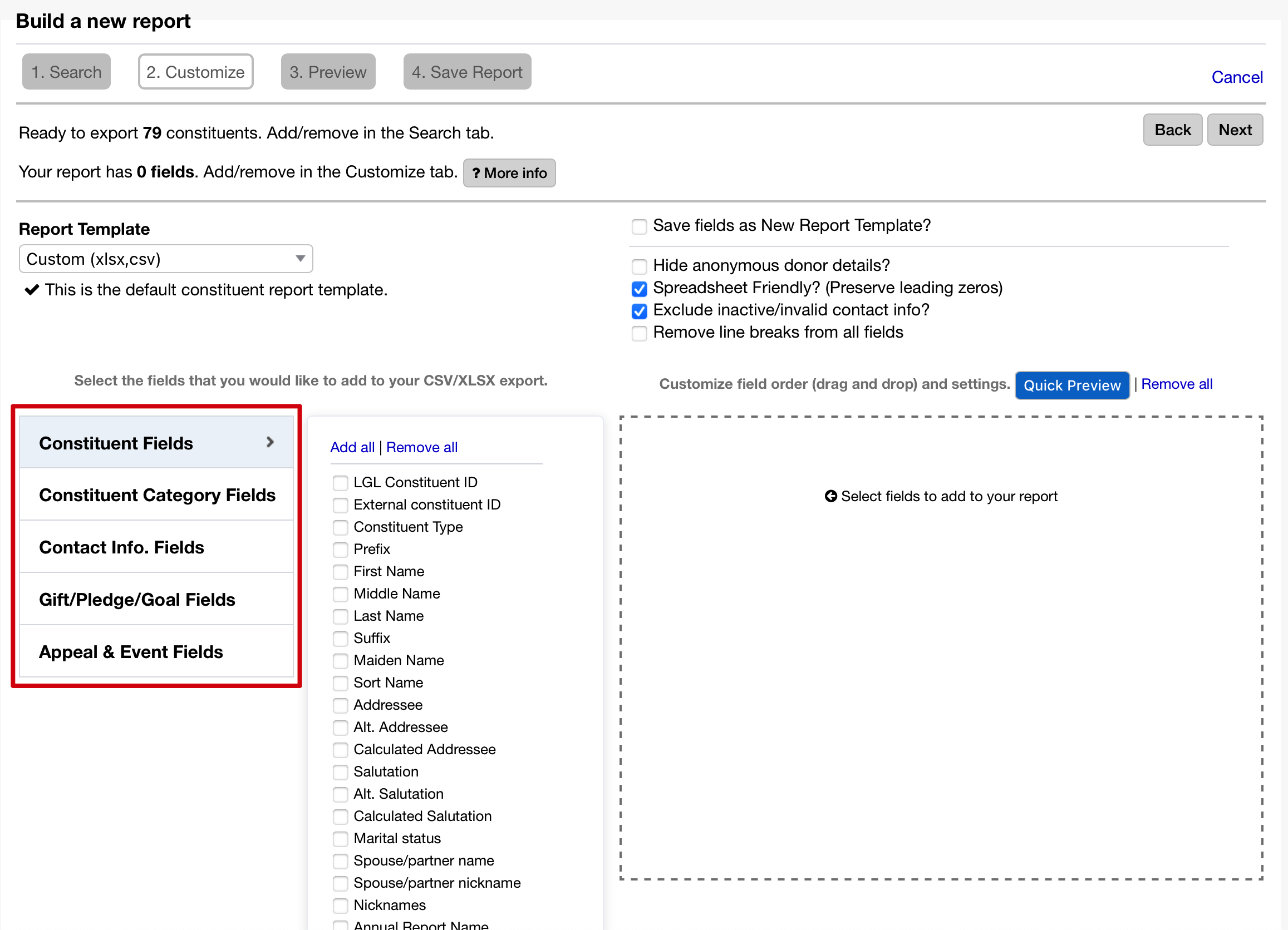 Creating a report - Little Green Light Knowledge Base