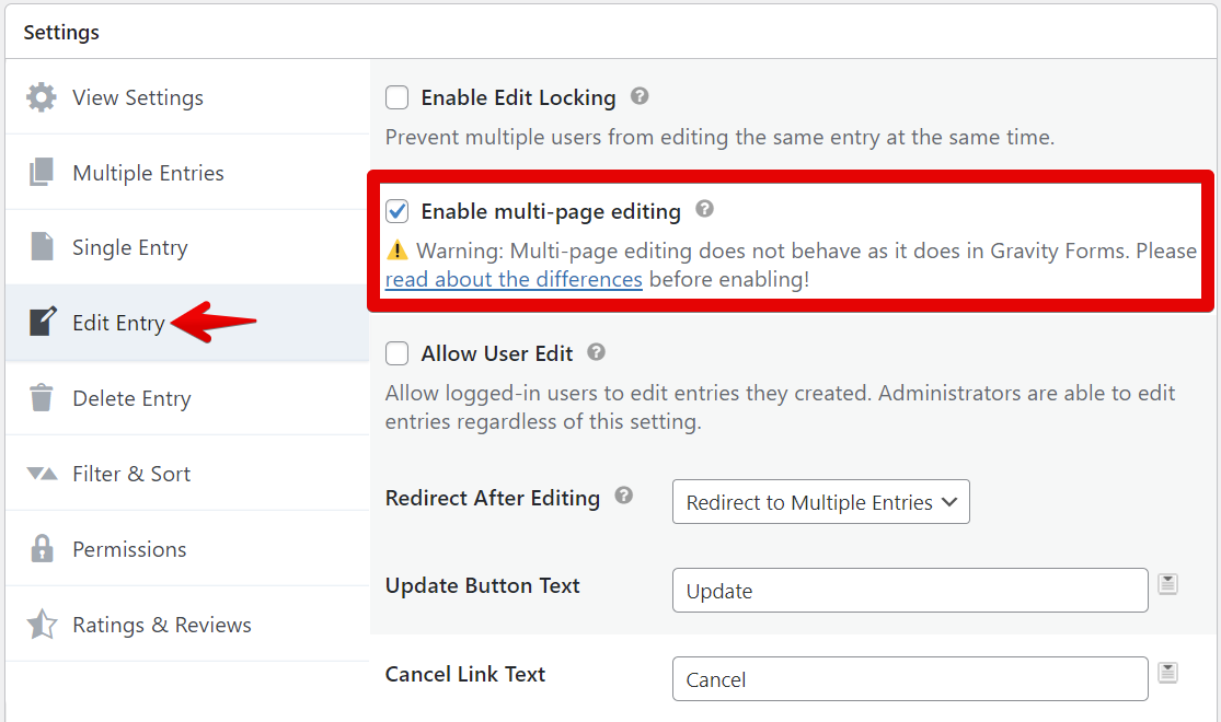 Edit Entry: Multi-page form editing - GravityKit Support, Knowledge Base, How-To & Docs