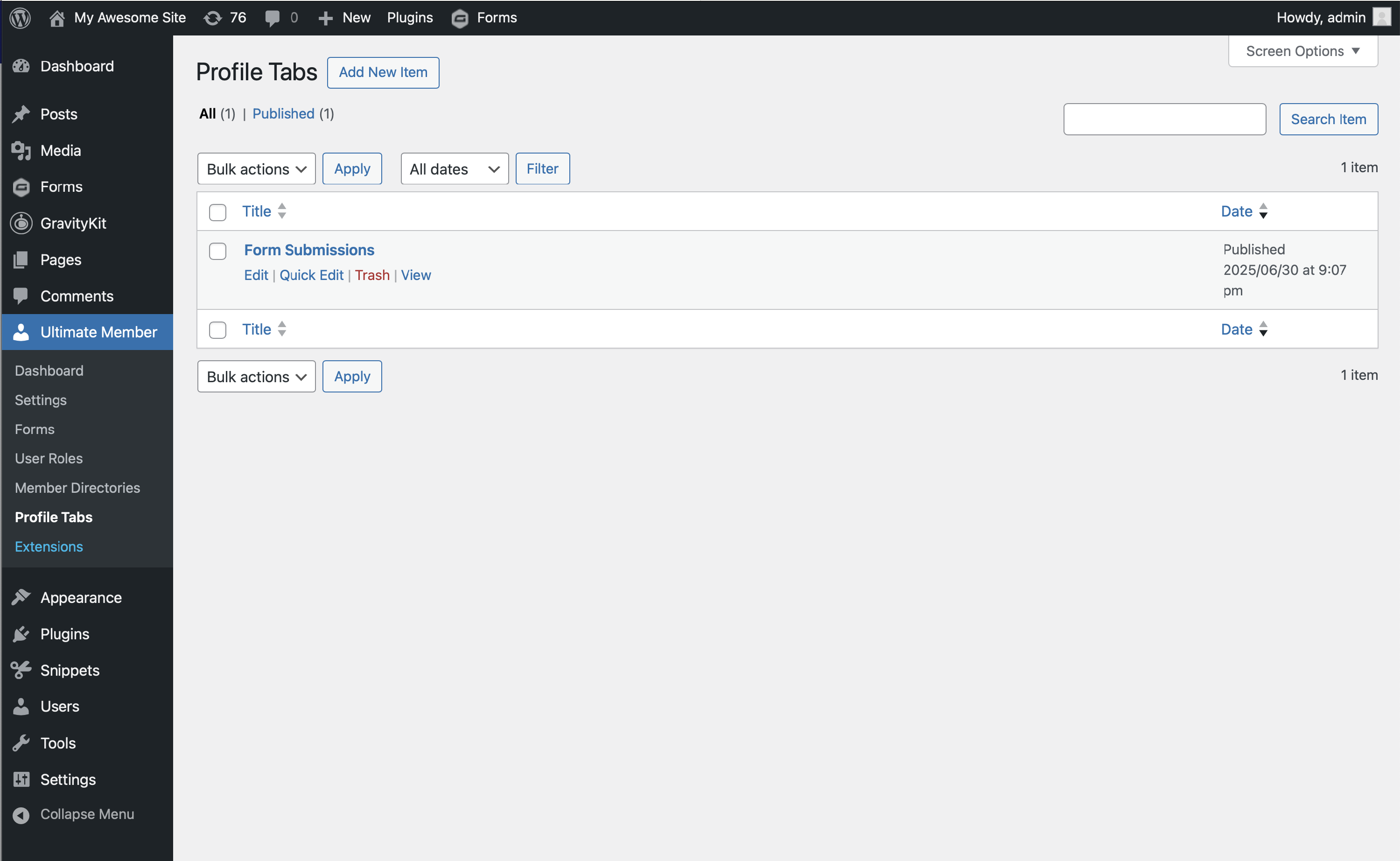 Embedding a View in Ultimate Member - GravityKit Support, Knowledge ...