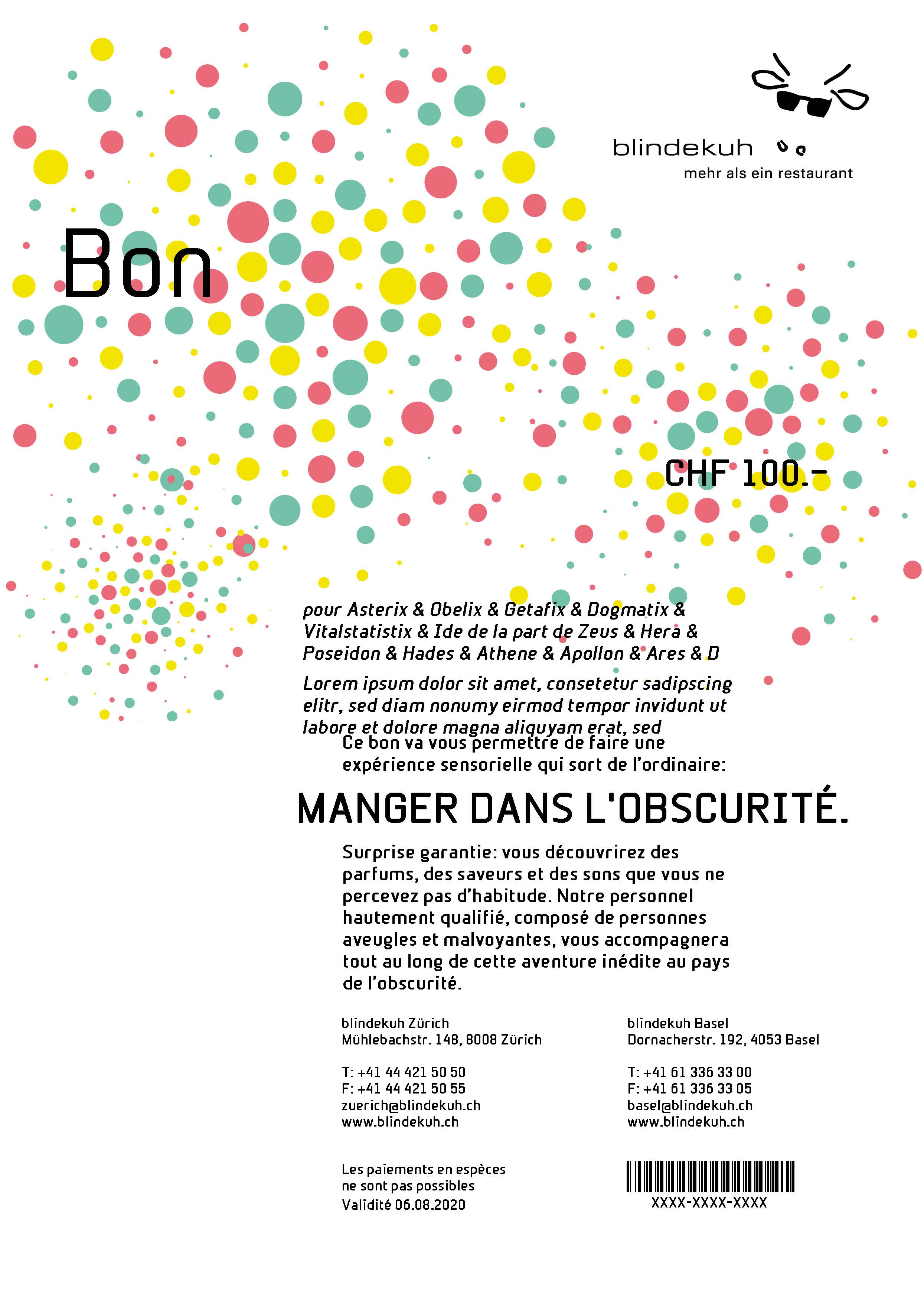 Exemple de disposition pour les bons cadeau print@home - Format ...