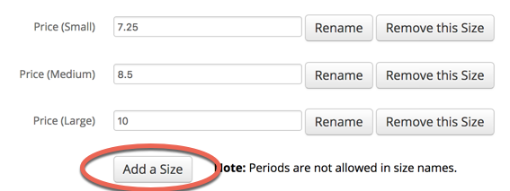 Option Prices Vary by Size - Paytronix Online Ordering Resource Center