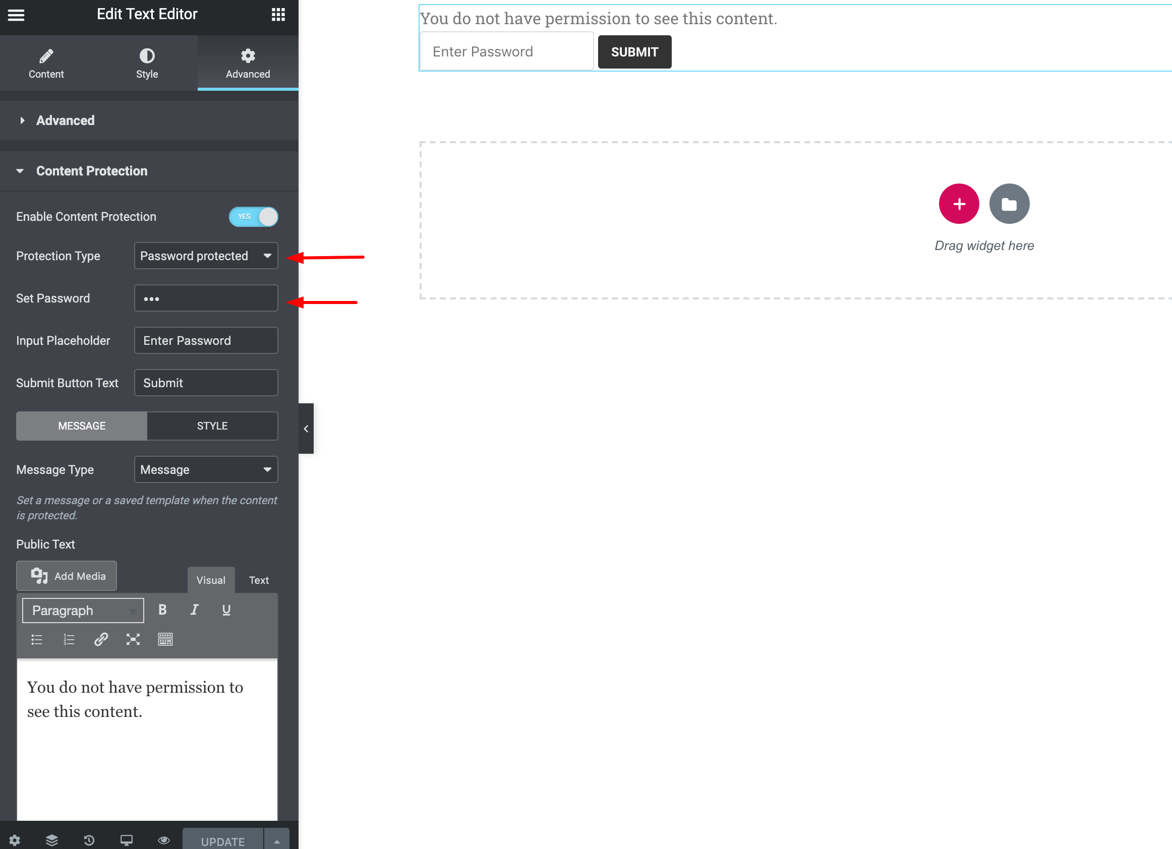 Content Protection - Elementor Booster - ThemeIsle Docs