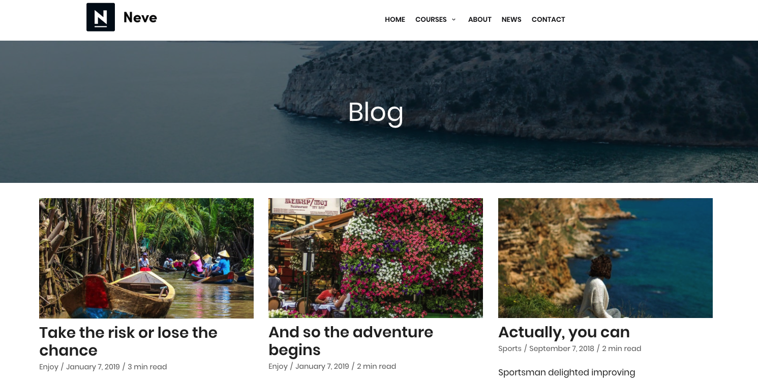 Neve Page Header - ThemeIsle Docs