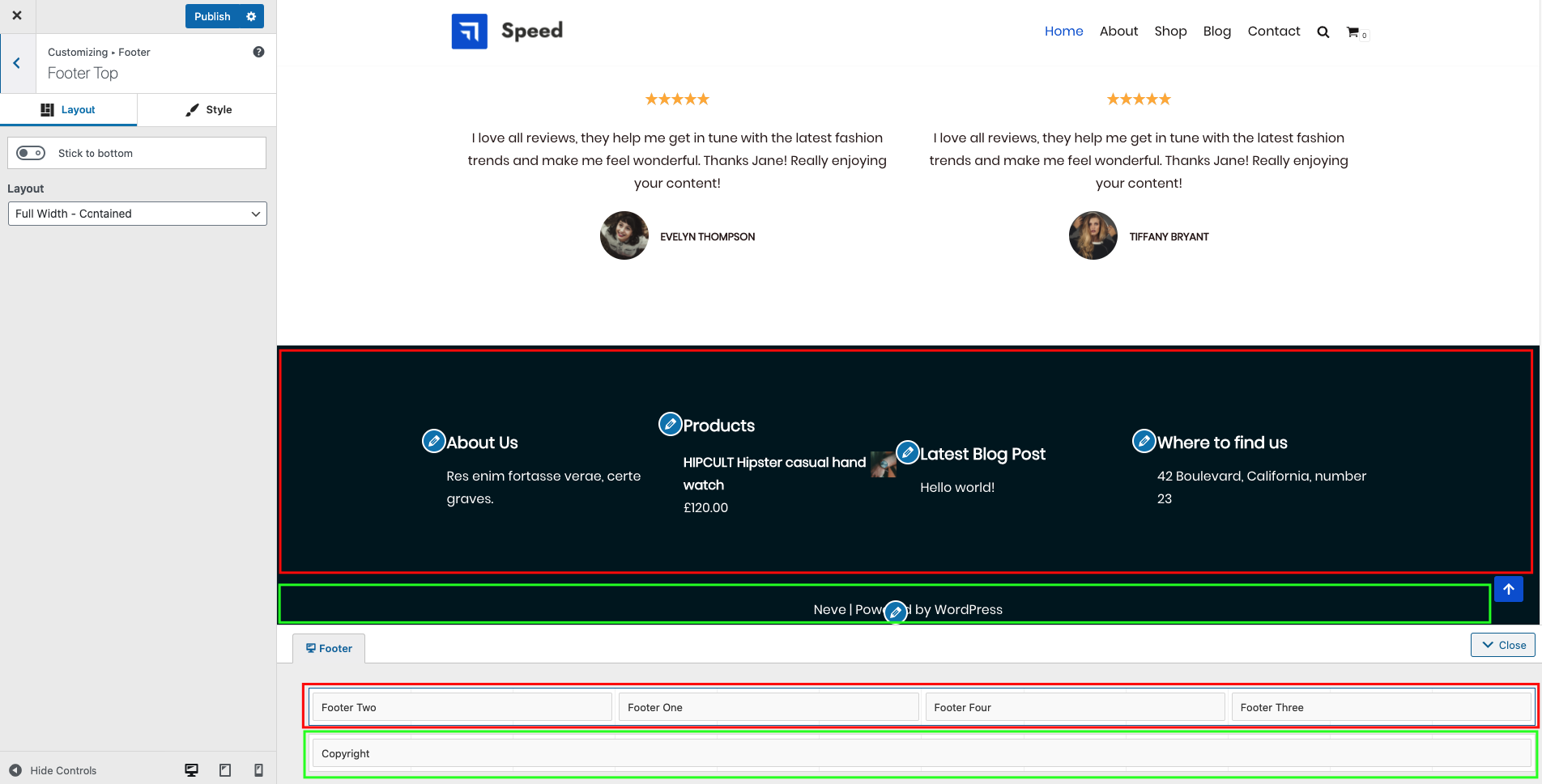 Neve Footer Builder - ThemeIsle Docs