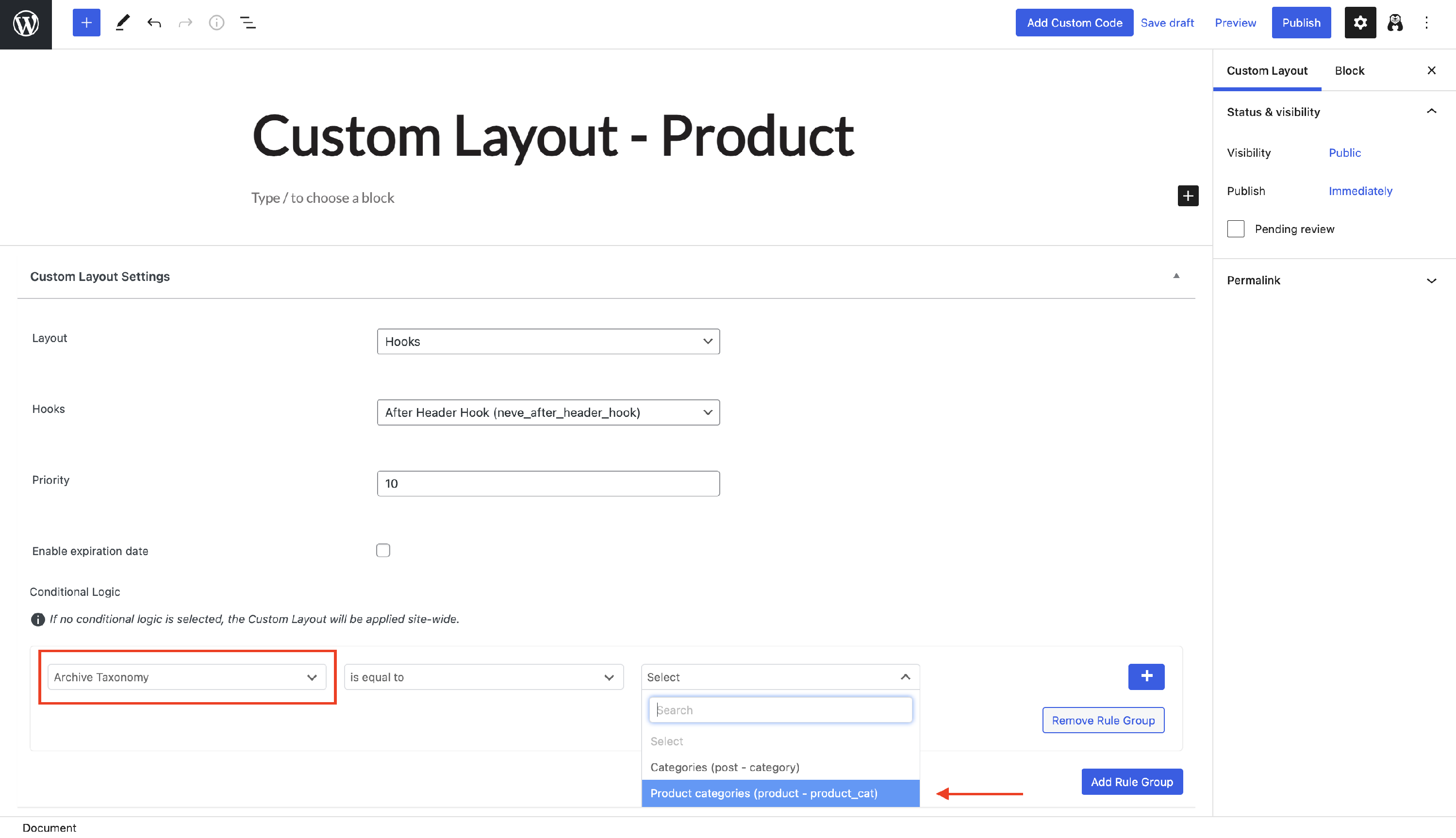 How to create a Page Header for the Product Categories using the Custom Layouts Module ...