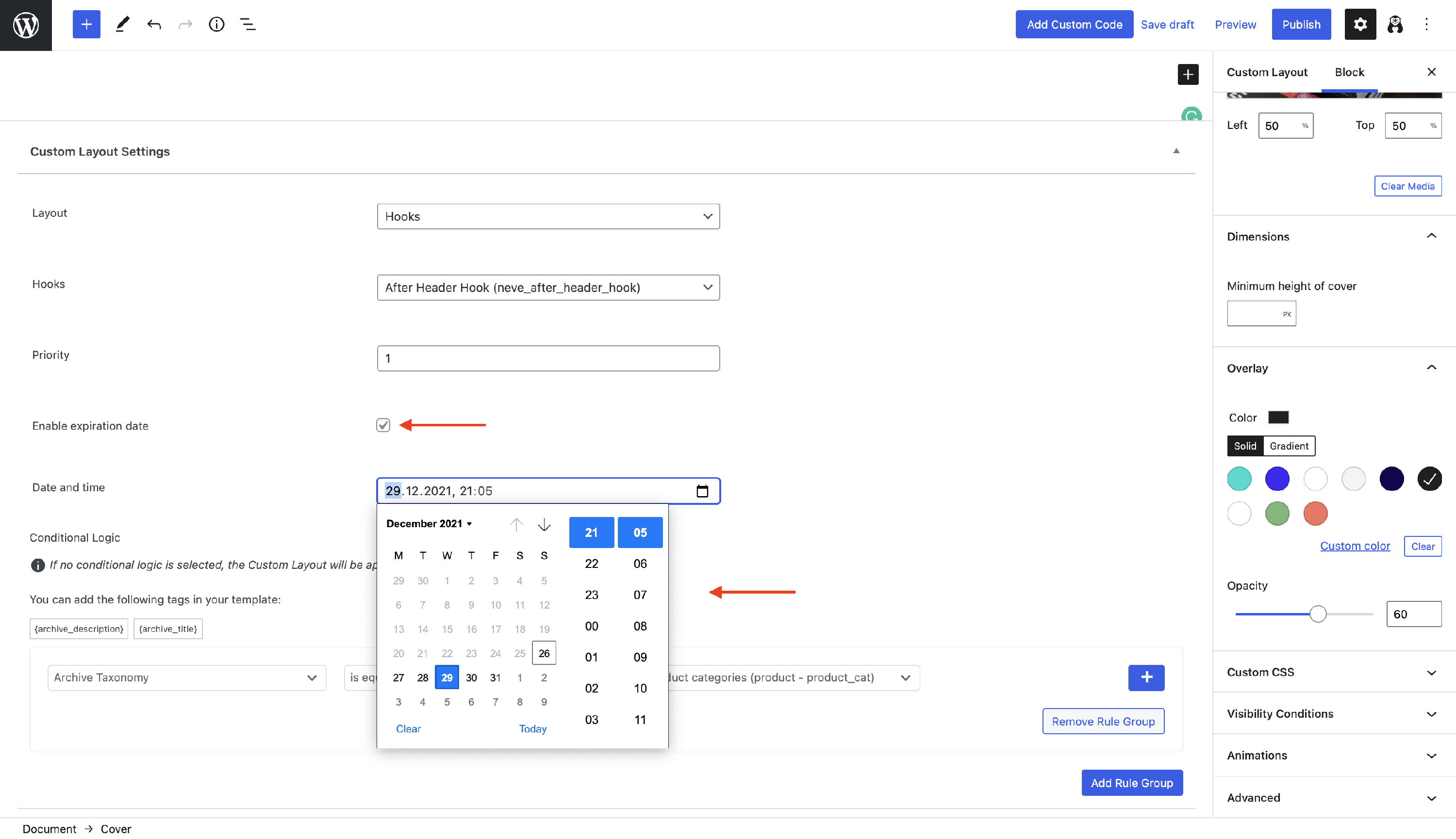 How to create a Page Header for the Product Categories using the Custom Layouts Module ...