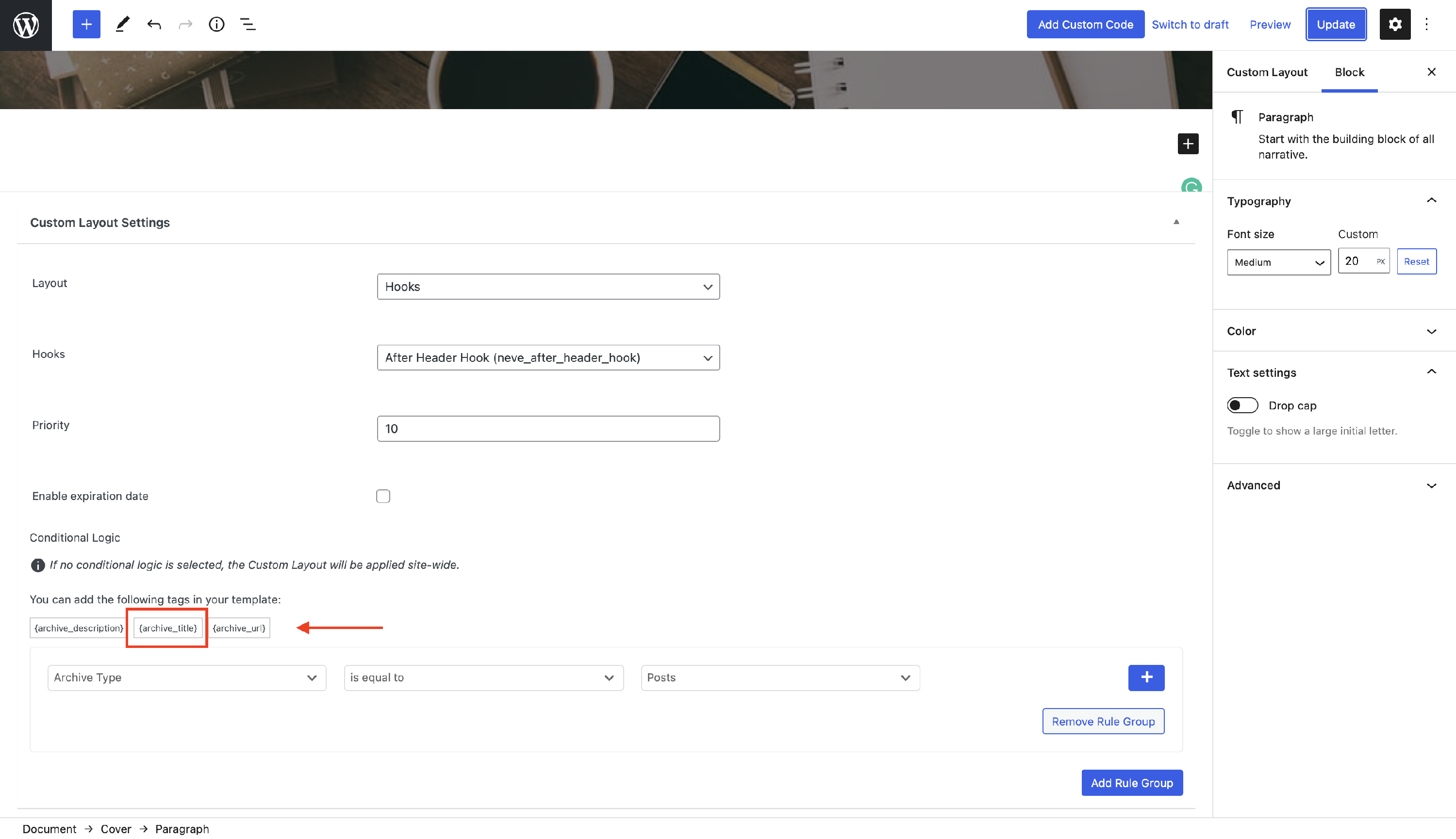 How to create a Page Header for Blog using the Custom Layouts Module - ThemeIsle Docs