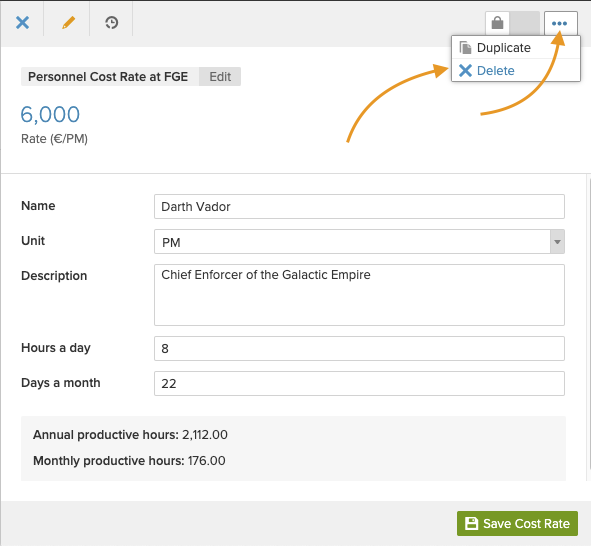Delete Personnel Cost Rates EMDESK Help Center