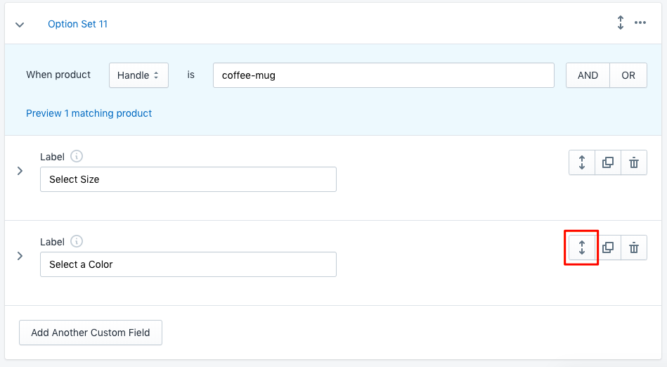 Reorder Option Sets/Options - ShopPad Knowledge Base Reorder Option Sets/Options - ShopPad Knowledge Base