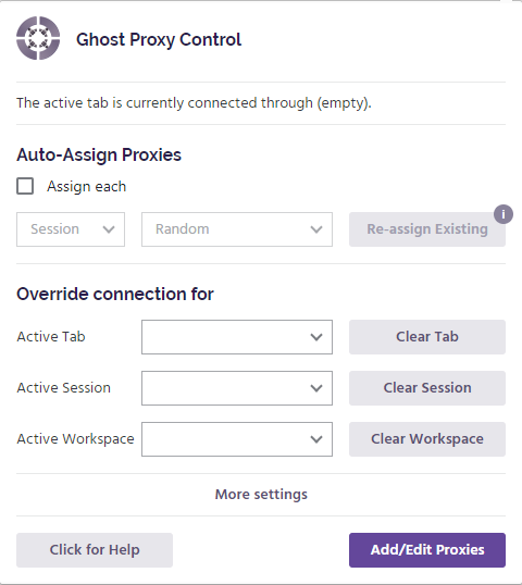 Ghost Proxy Control - Ghost Browser