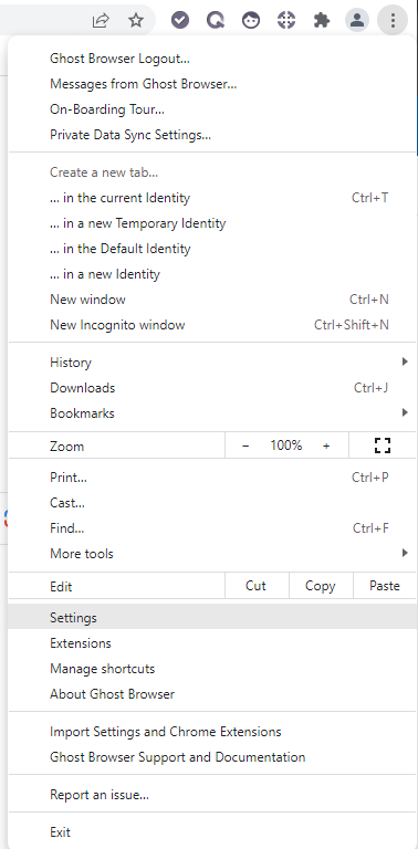 Multi-Extension Feature - Ghost Browser