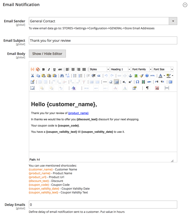 Product Review Email Templates CreativeMinds Products Documentation