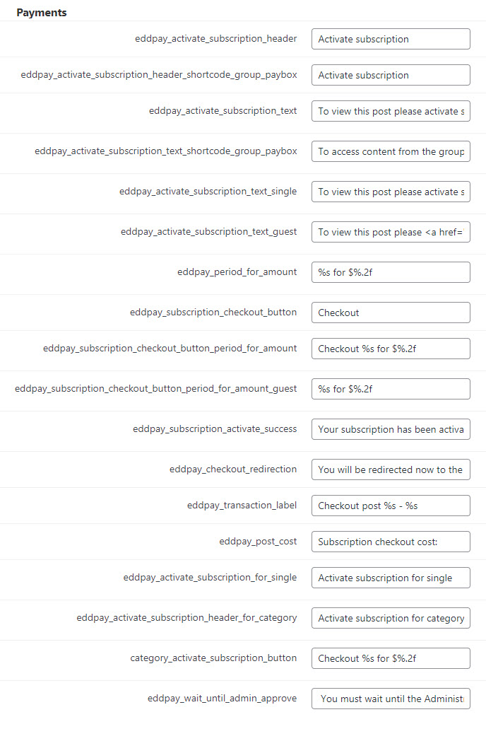 WordPress Pay Per Post Plugin (CMPPP) - Settings - Translating The Plugin Interface (Labels ...