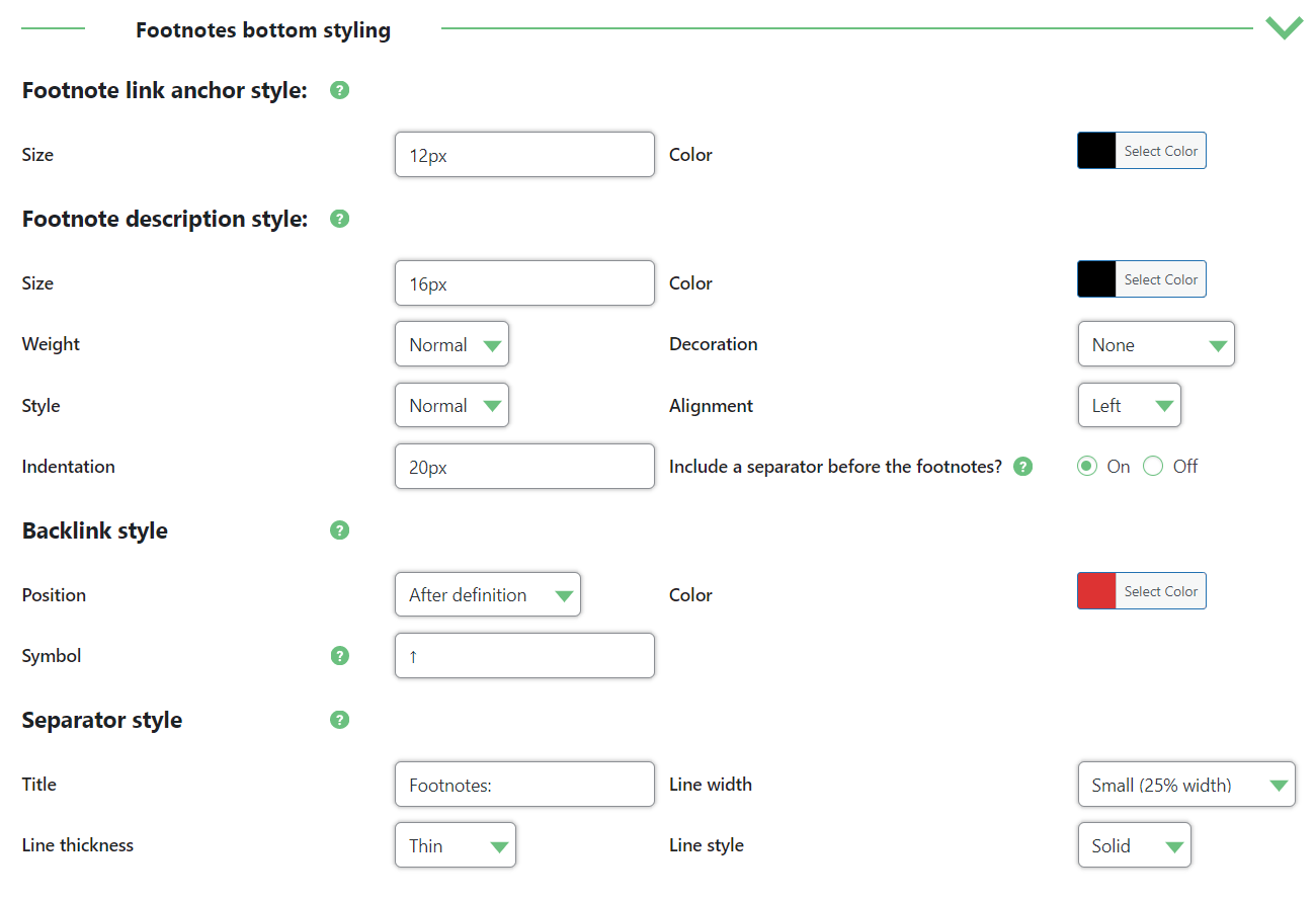 CM Footnotes (CMF) - Settings - General Settings - CreativeMinds ...