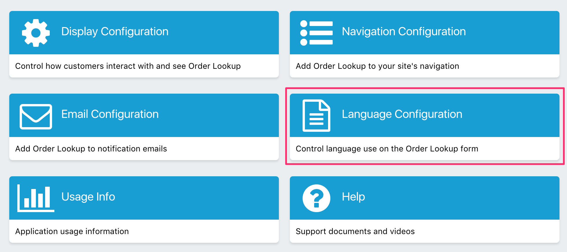 Language configuration - Order Lookup Knowledge Base