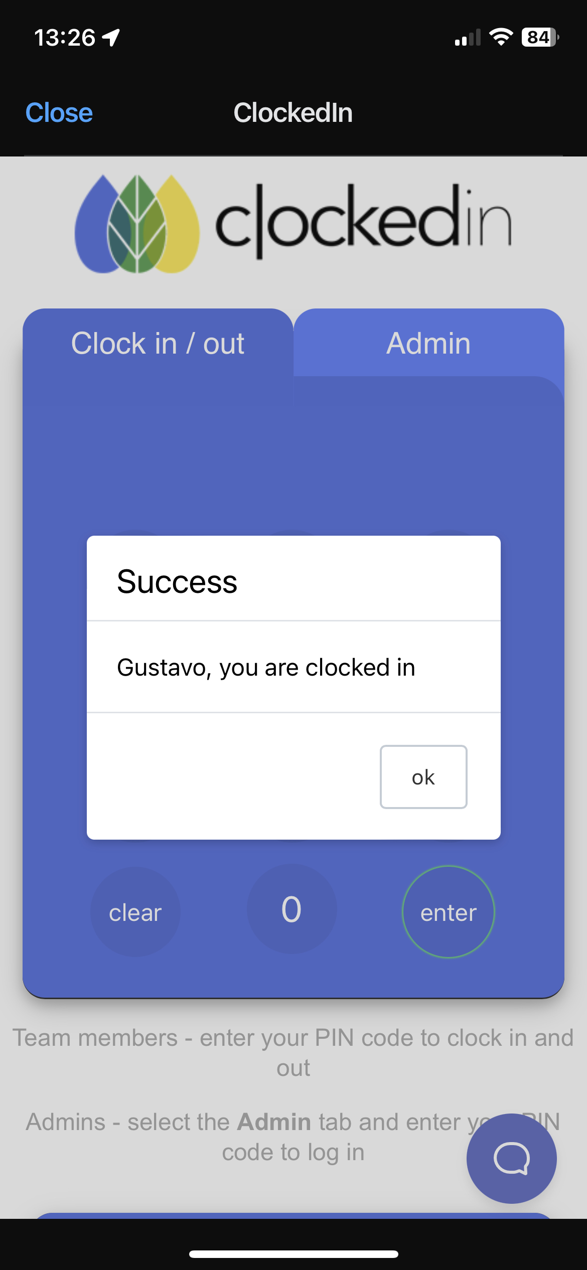 How to Clock in / out - Clocked In