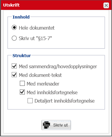 Utskrifter - Lovdata Support