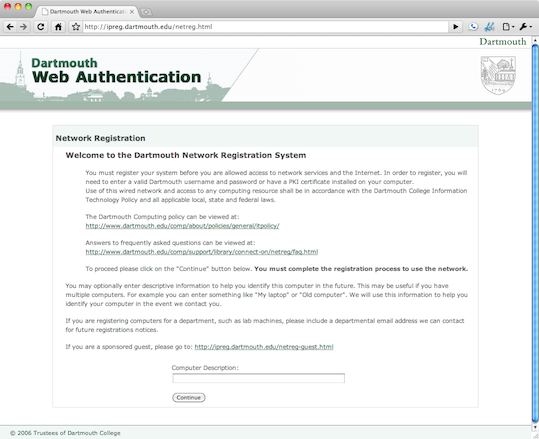 Connecting Your Computer to the Dartmouth Network - Thayer Computing ...