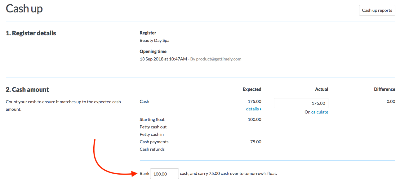 How to perform a cash up – Timely