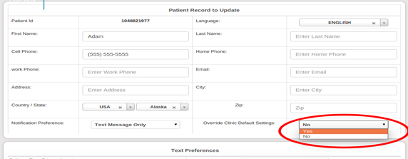 Change Patient Notification Preferences
