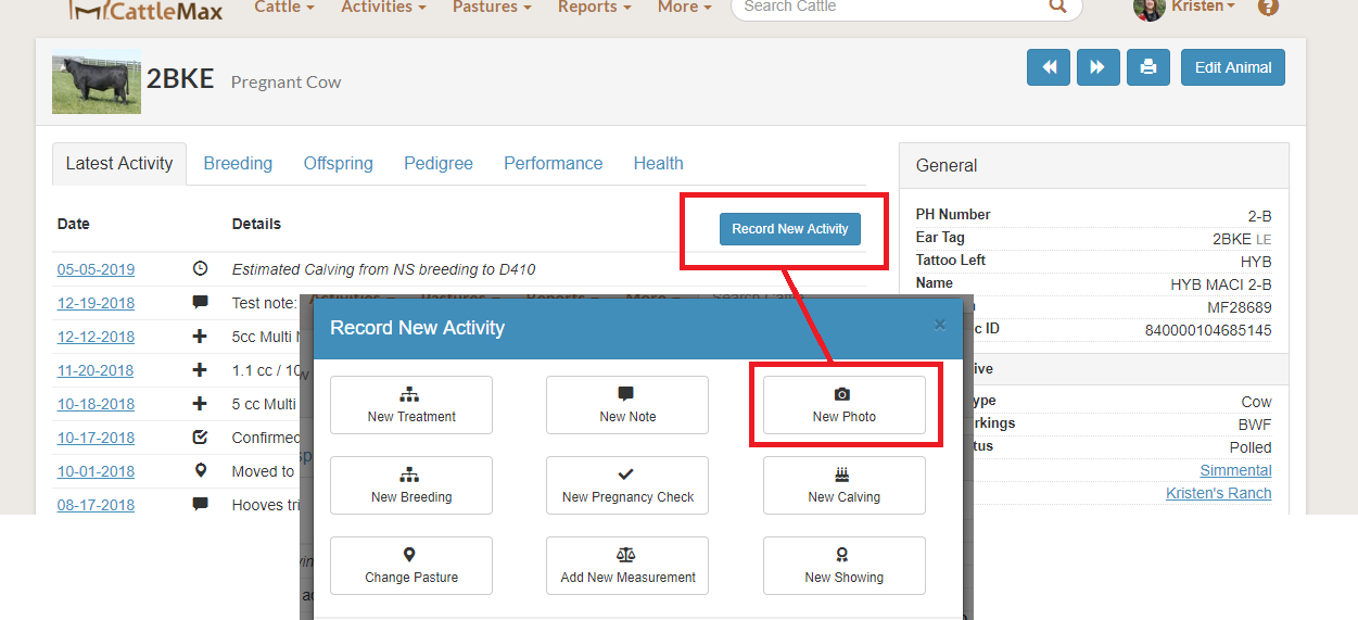 Adding an Animal's Photo - CattleMax Help