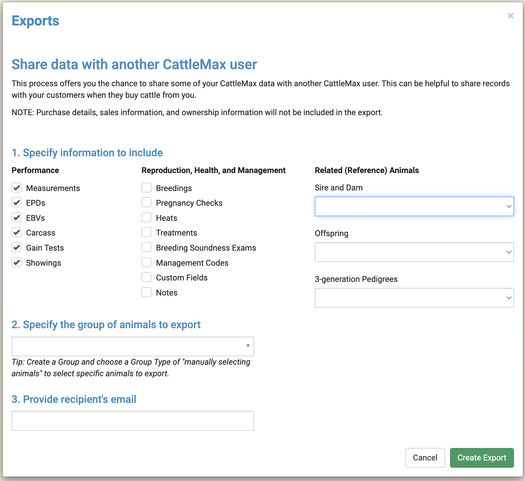 CattleMax Sharing Records Process - CattleMax Help