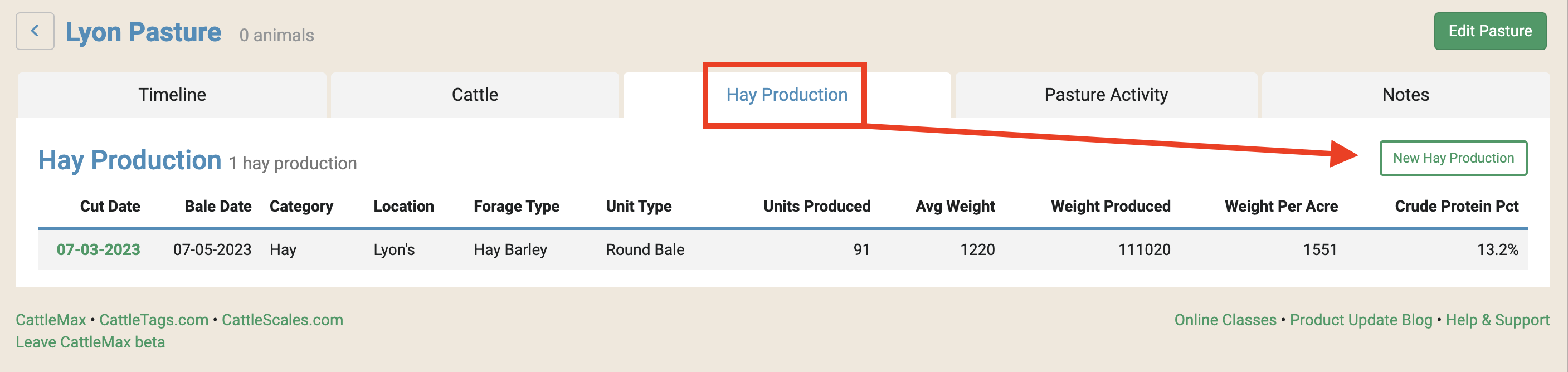 Hay Production - CattleMax Help