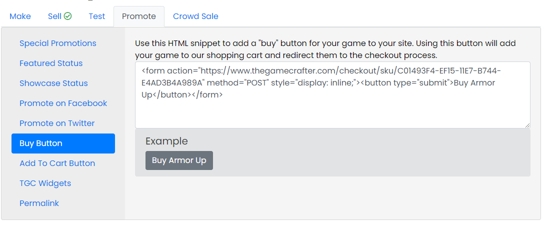 Promotion - The Game Crafter